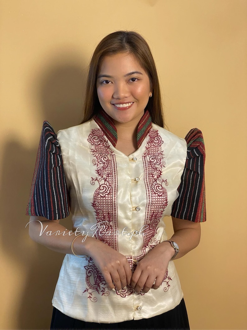 Ladies Barong Modern Filipiniana Top Machine Embroidered Igorot ...