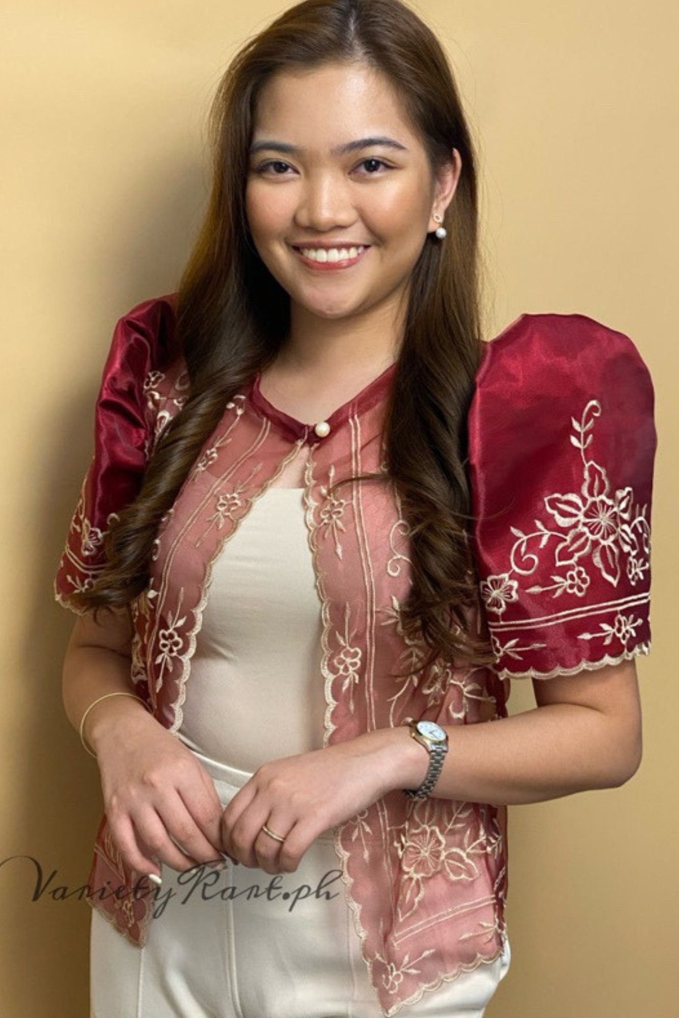 Philippine Pride Butterfly Sleeves Filipiniana Intricate Embroidered ...