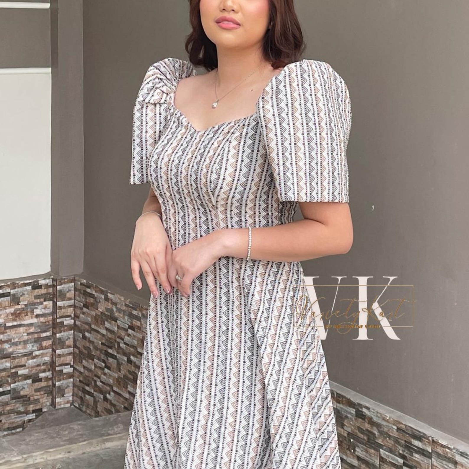 Inabel Sweetheart Filipiniana Long Dress Ethnic Zigzag Triangle Pattern ...