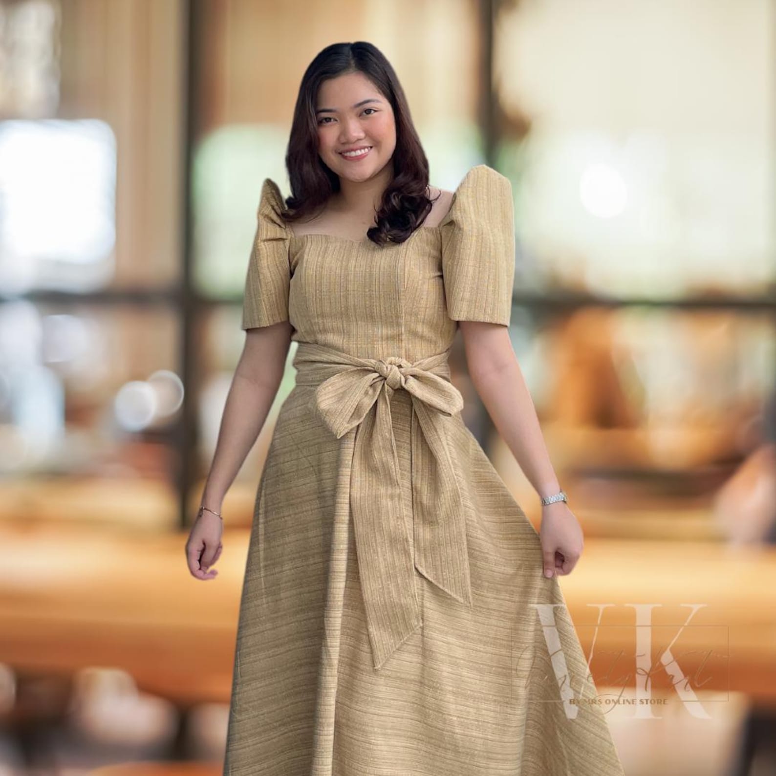 Blue / Mocha Shade Filipiniana With Detachable Ribbon - Etsy