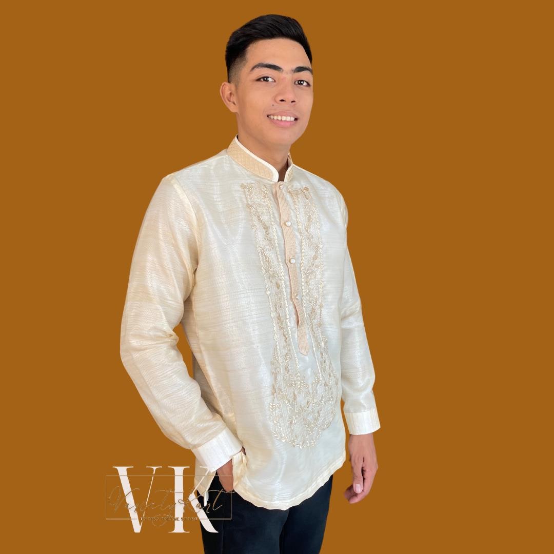 Classic Pina Organza Chinese Collar Barong Tagalog With Lining ( Random ...