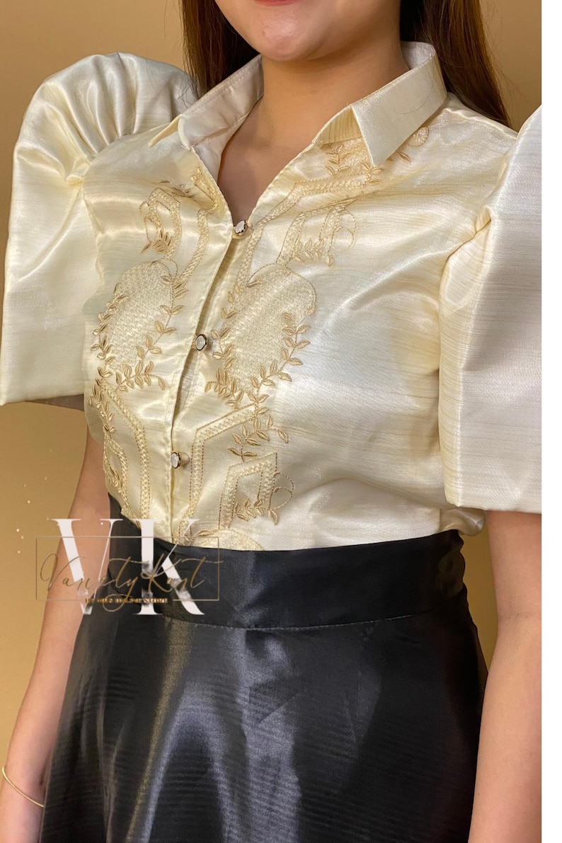 Marian Top Sports Collar Modern Filipiniana Ladies Barong - Etsy