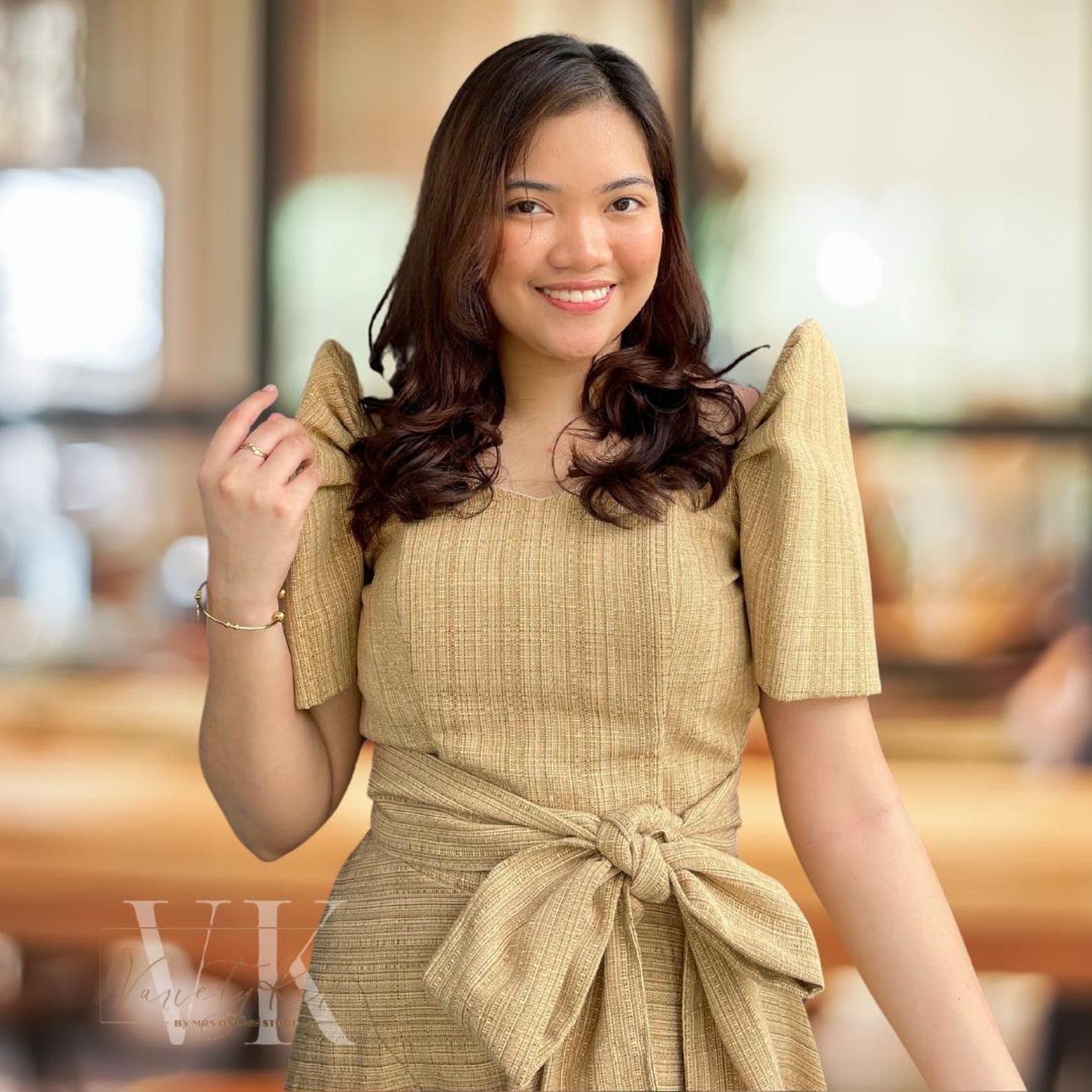 Blue / Mocha Shade Filipiniana With Detachable Ribbon - Etsy