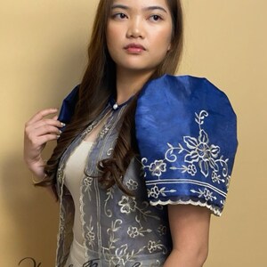 Philippine Pride Butterfly Sleeves Filipiniana Intricate Embroidered ...