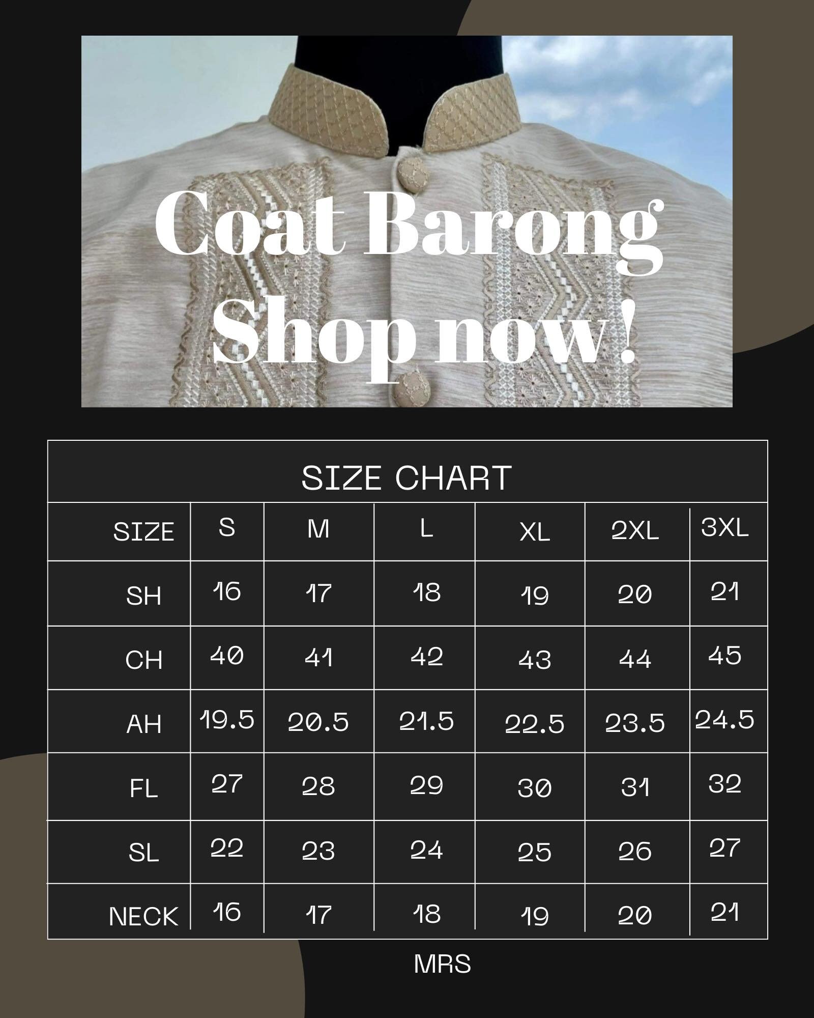Coat Barong Tagalog Venusia Chinese Collar Embroidered - Zigzag Design ...