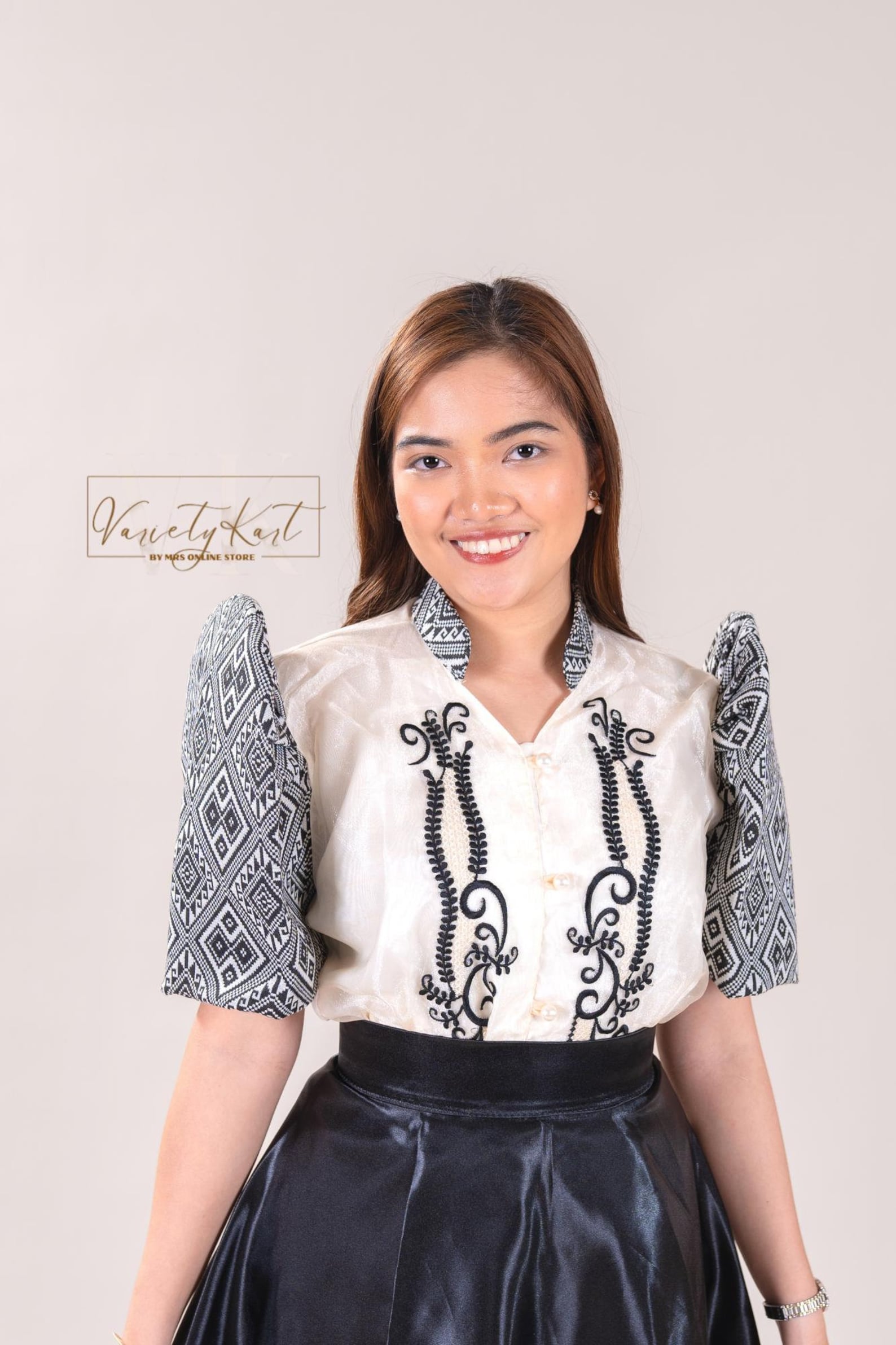 Modern Ethnic Filipiniana Chinese Collar Blouse Vigan Embroidery - Etsy