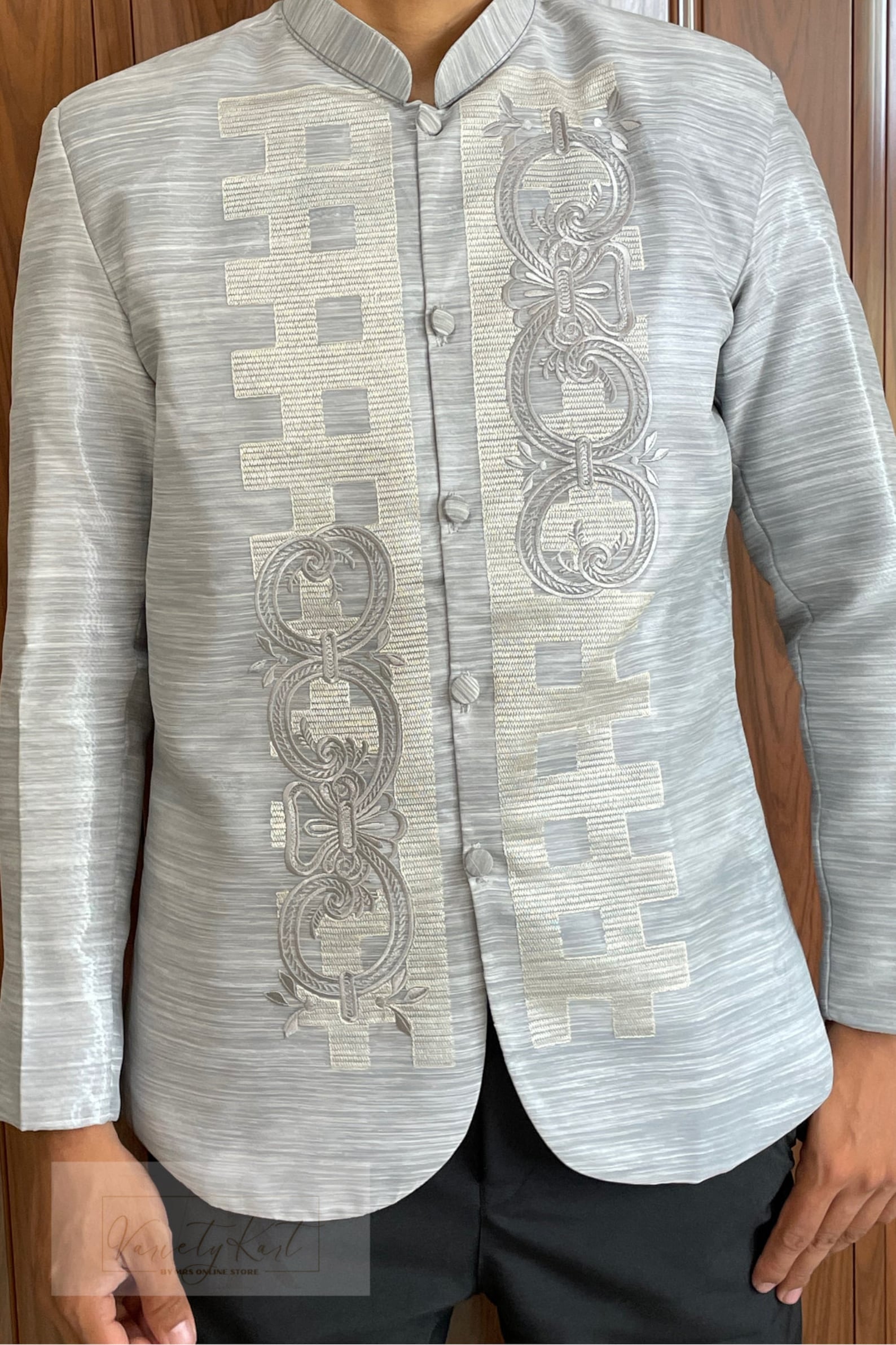 Gray Black Elegant Modern Coat Barong Tagalog Kultura Fusion - Etsy