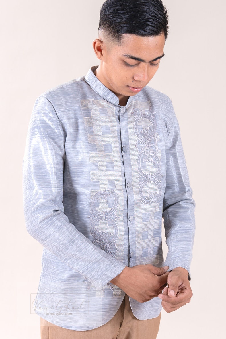 Gray Black Elegant Modern Coat Barong Tagalog Kultura Fusion - Etsy