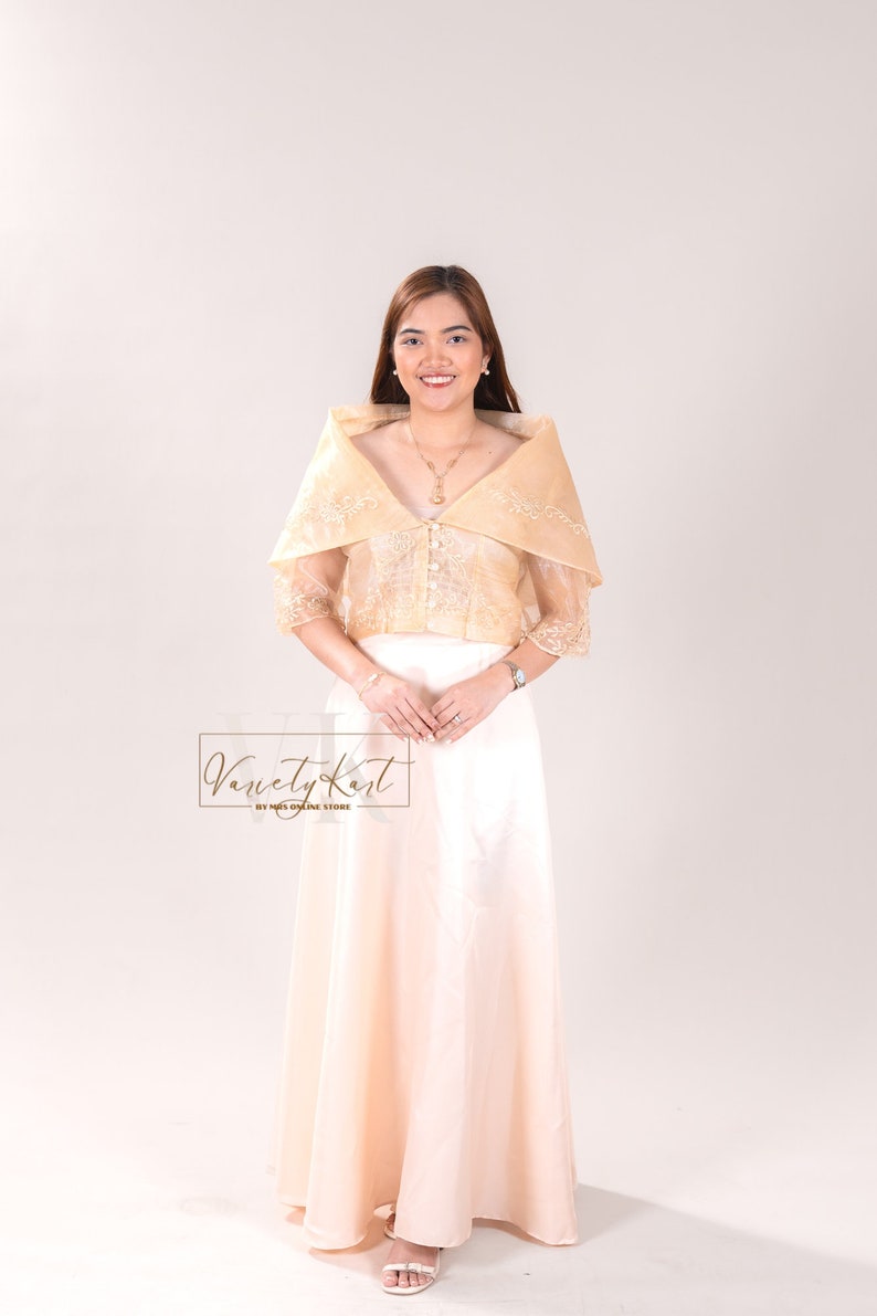 Formal Modern Maria Clara Kimona Filipiniana Top Embroidered - Etsy
