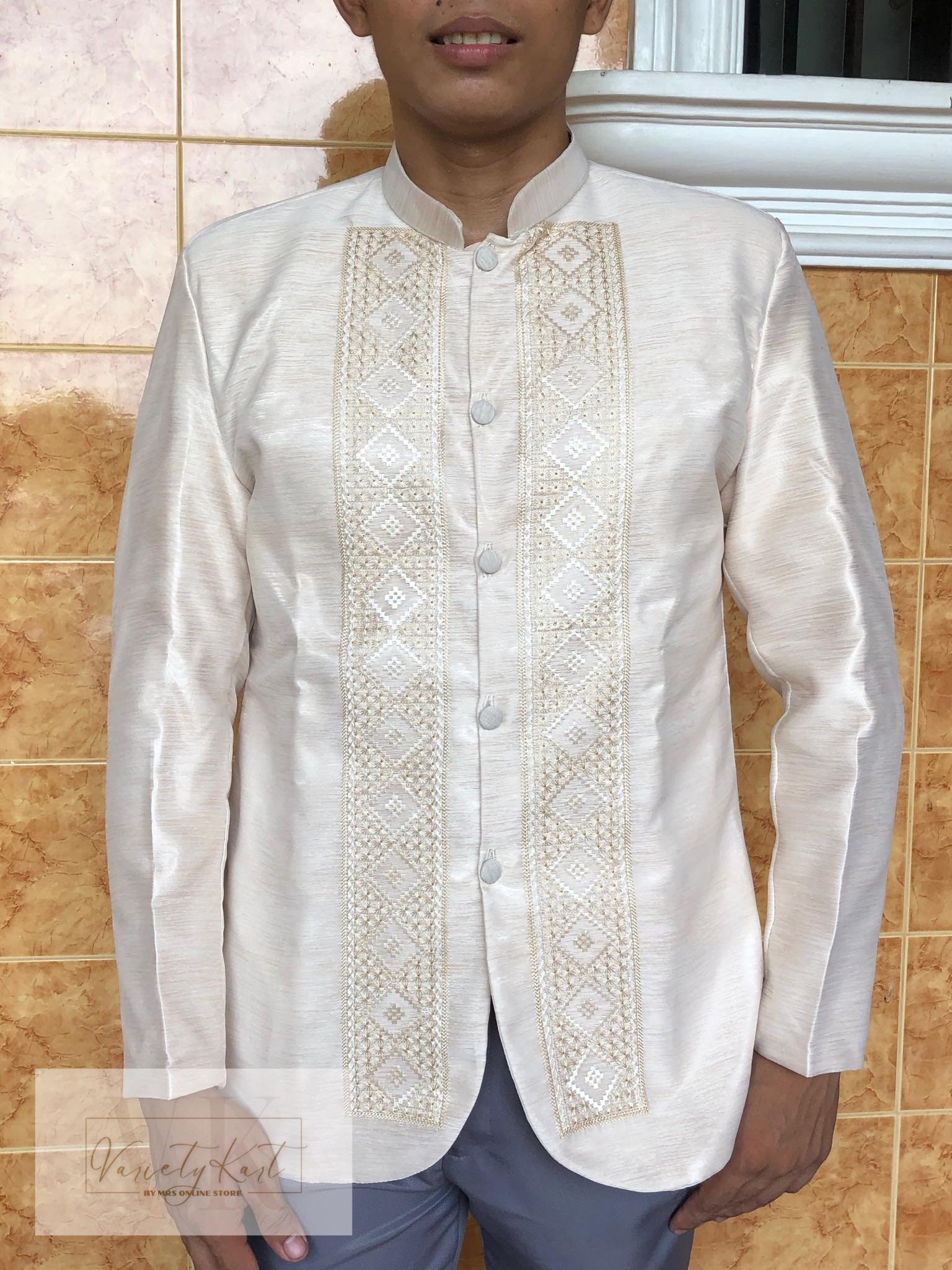 Coat Barong Tagalog Venusia Ethnic Elegance Style Embroidery - Etsy