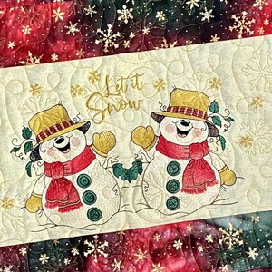 Let It Snow Table Topper, Snowman Decor, Snowman Table Decor, Christmas ...