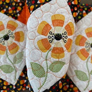 Candy Corn Flowers Quilted Halloween Table Runner - Etsy