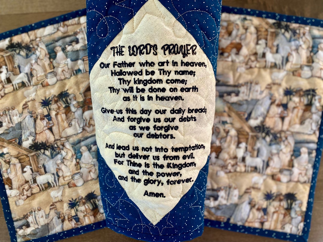 The Lords Prayer Embroidered Table Runner, Religious Table Decor, - Etsy