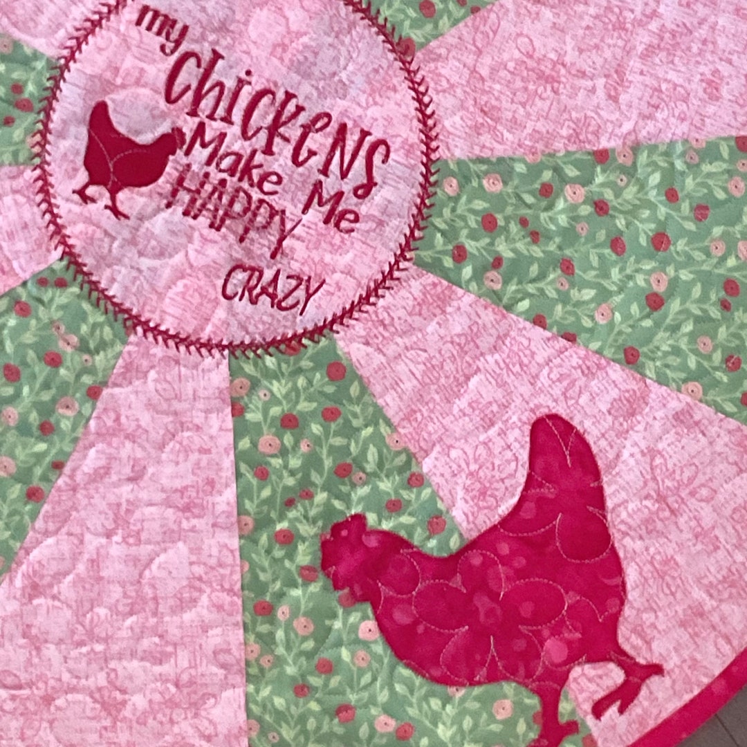 Chicken Circle Table Quilt, Country Farmhouse Table Toppers, Summer ...