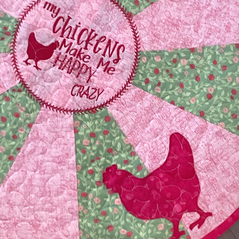 Chicken Circle Table Quilt, Country Farmhouse Table Toppers, Summer ...