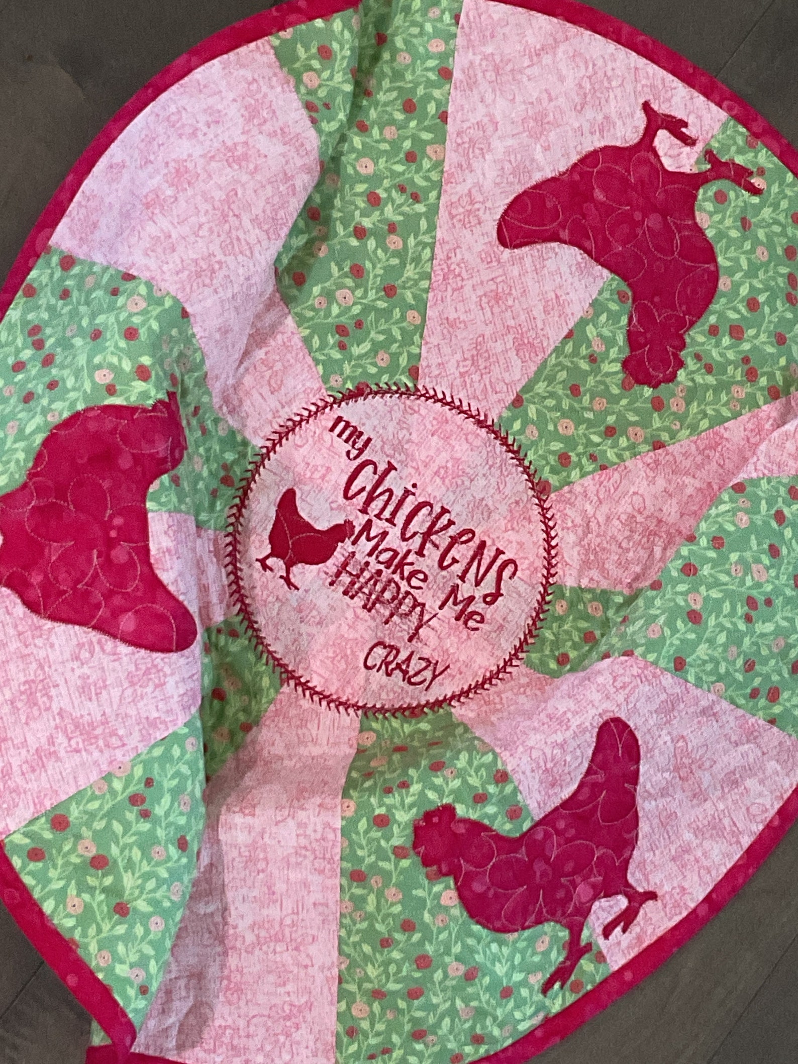 Chicken Circle Table Quilt, Country Farmhouse Table Toppers, Summer ...