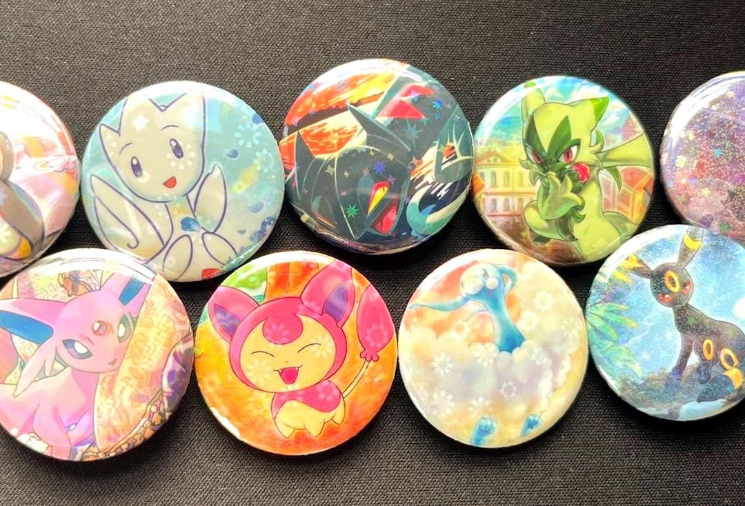 1.25in Pokemon Pinback Buttons Upcycled From Pokemon Trading/tcg Cards ...
