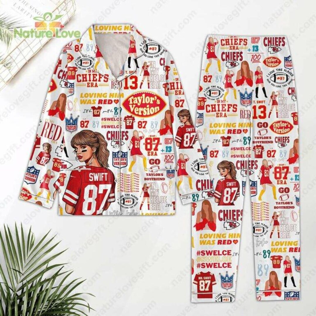 Taylor Swift and Travis Christmas Pajamas, Taylor Swift Kelce 87 ...