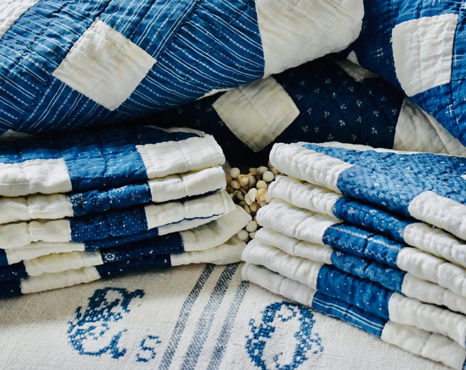 Vintage Sweet Salvaged Indigo Blue Quilt Squares for Your Art - Etsy