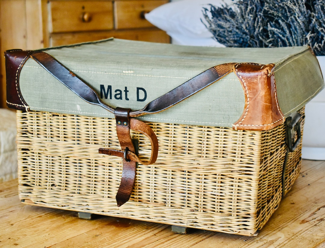 Great Old Swiss Military Wicker Basket - Etsy