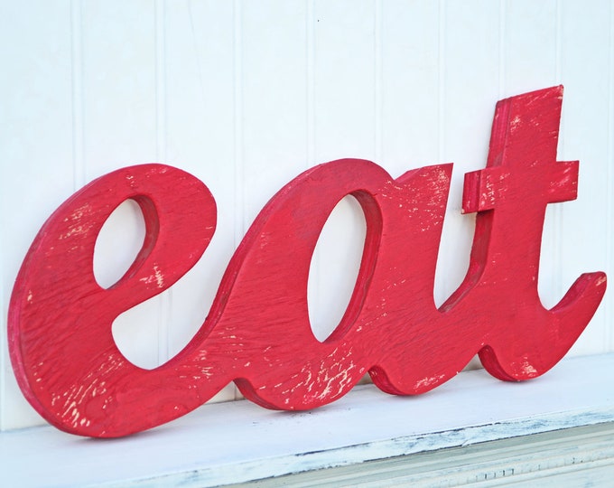 Red Eat Sign - Etsy