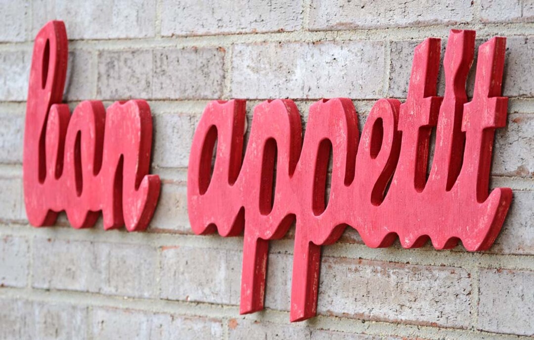 Bon Appetit Sign, Kitchen Decor Sign, Cooking Sign, Chef Sign, Kitchen ...