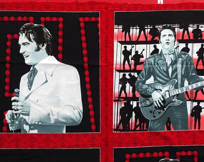 ELVIS PRESLEY, Set of 4 Silver Accented Pillow Panels, 68' Concert ...