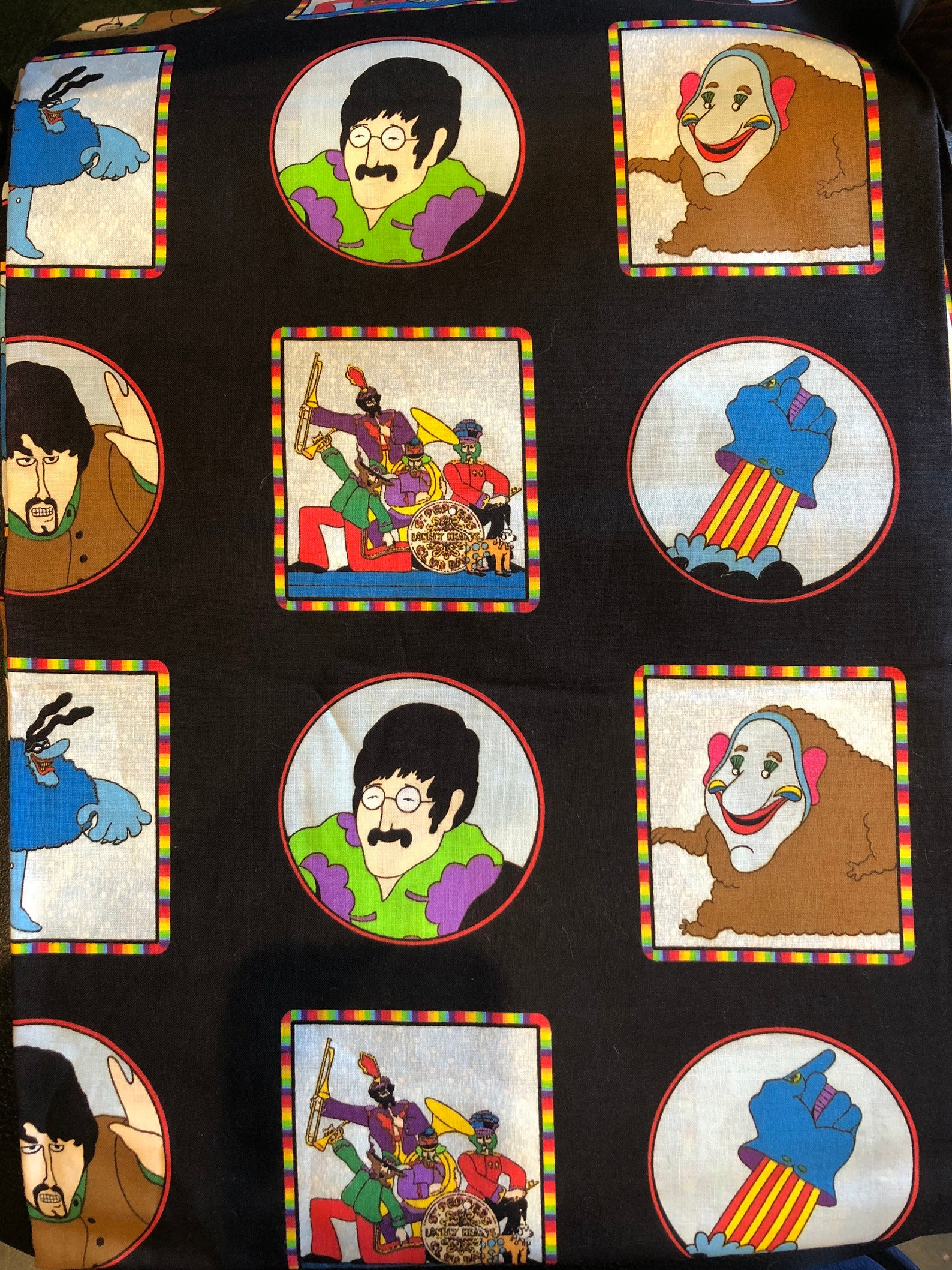 The Beatles Yellow Submarine Fabric John Paul George & - Etsy
