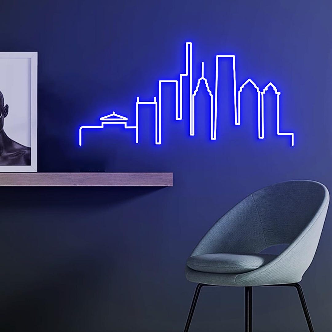 Philadelphia Skyline Neon Sign, Philadelphia Decor Home, PA City ...