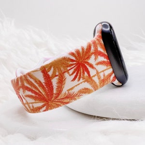 Orange Palm Tree Watch Band Compatible With Apple Watch Fitbit Samsung ...
