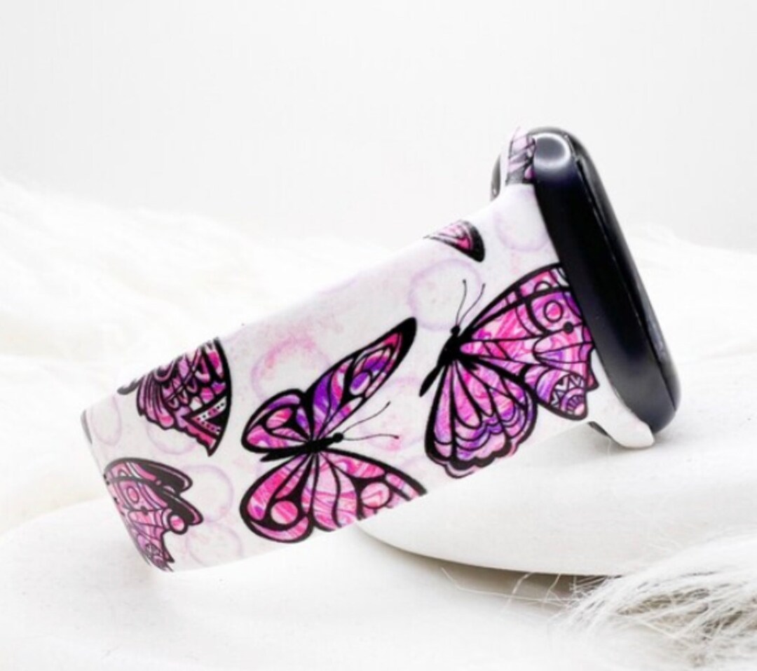 Pink Butterfly Watch Band Compatible With Apple Watch Fitbit Samsung - Etsy