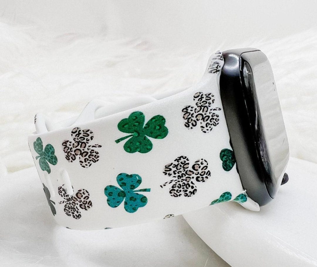 Leopard Shamrocks Watch Band Compatible With Apple Watch Fitbit Samsung ...
