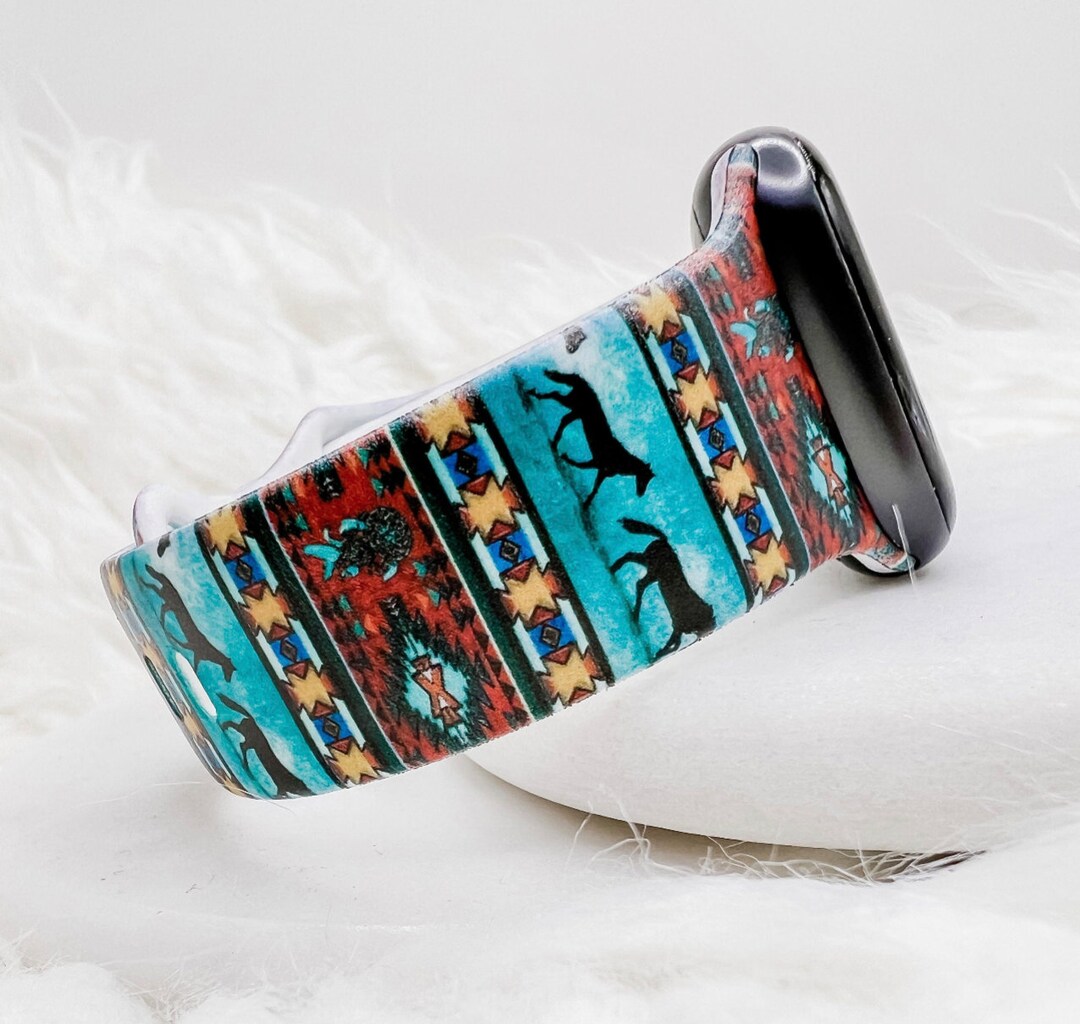 Western Horse Serape Watch Band Compatible With Apple Watch Fitbit ...
