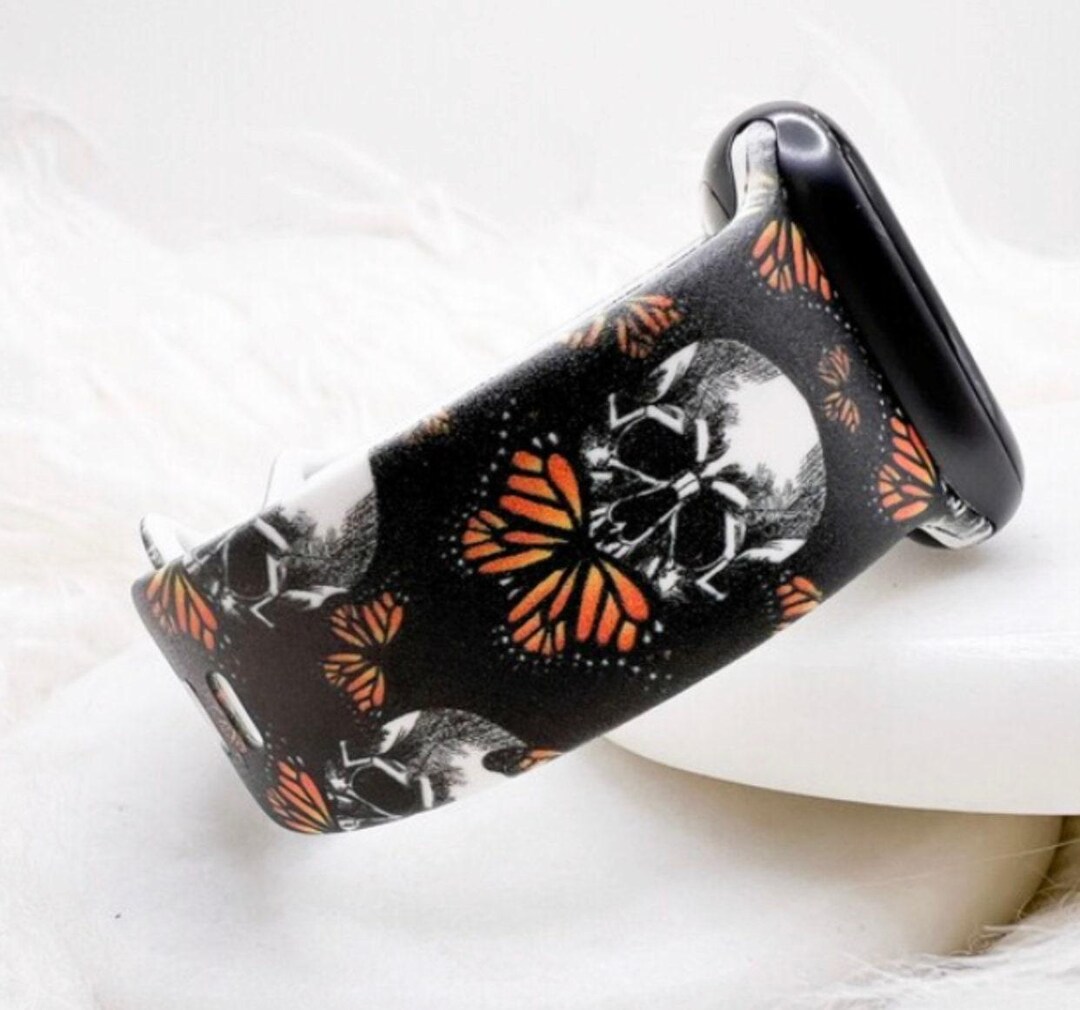 Butterfly Skull Watch Band Compatible With Apple Watch Fitbit Samsung ...