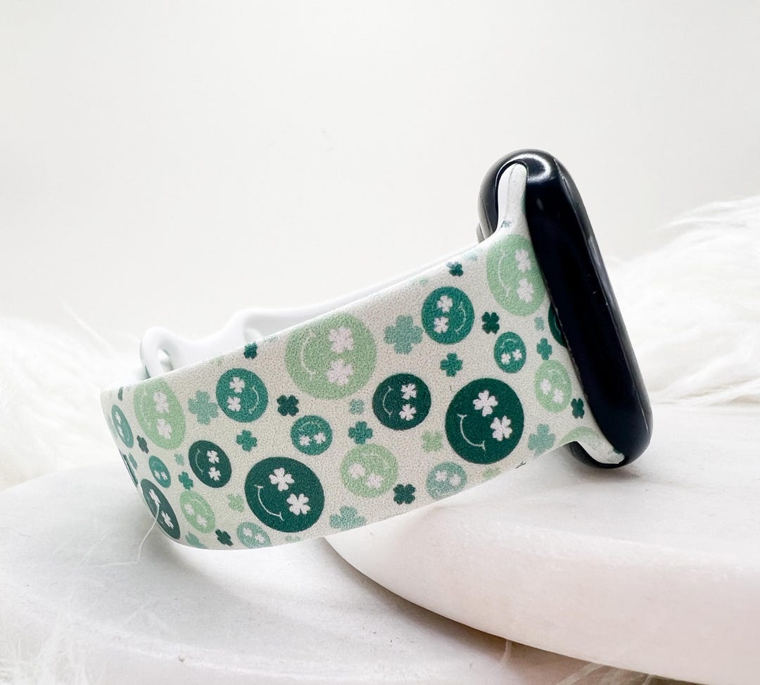 Retro Shamrock Smiley Faces Watch Band Compatible With Apple Watch ...