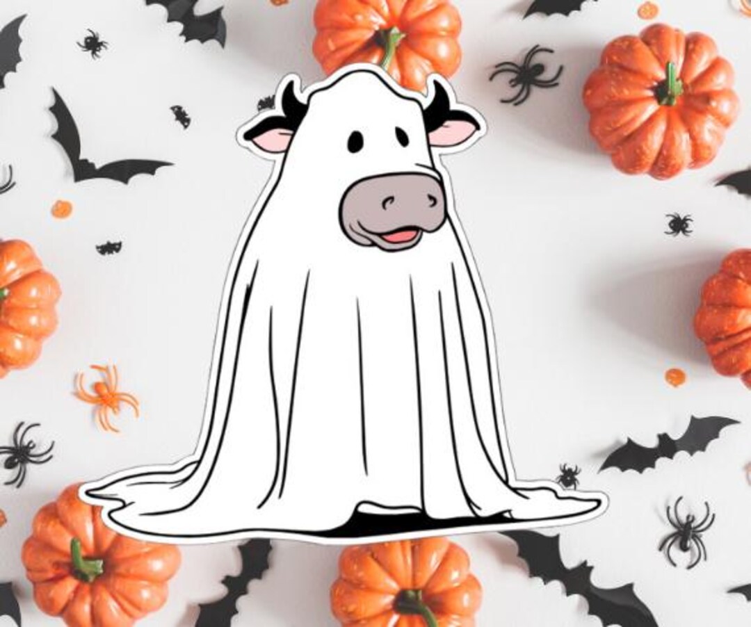 Ghost Cow Sticker - Etsy