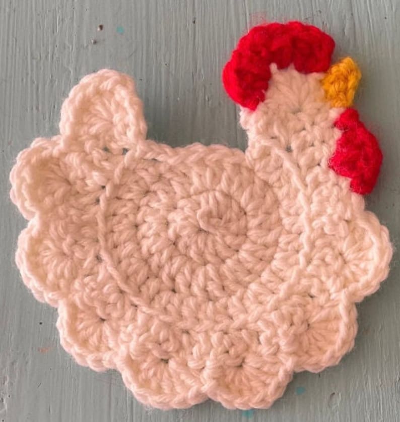 Handmade Crochet Chicken Coasters Customizable Gift for Chicken Lovers ...
