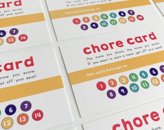 Chore cards | Etsy