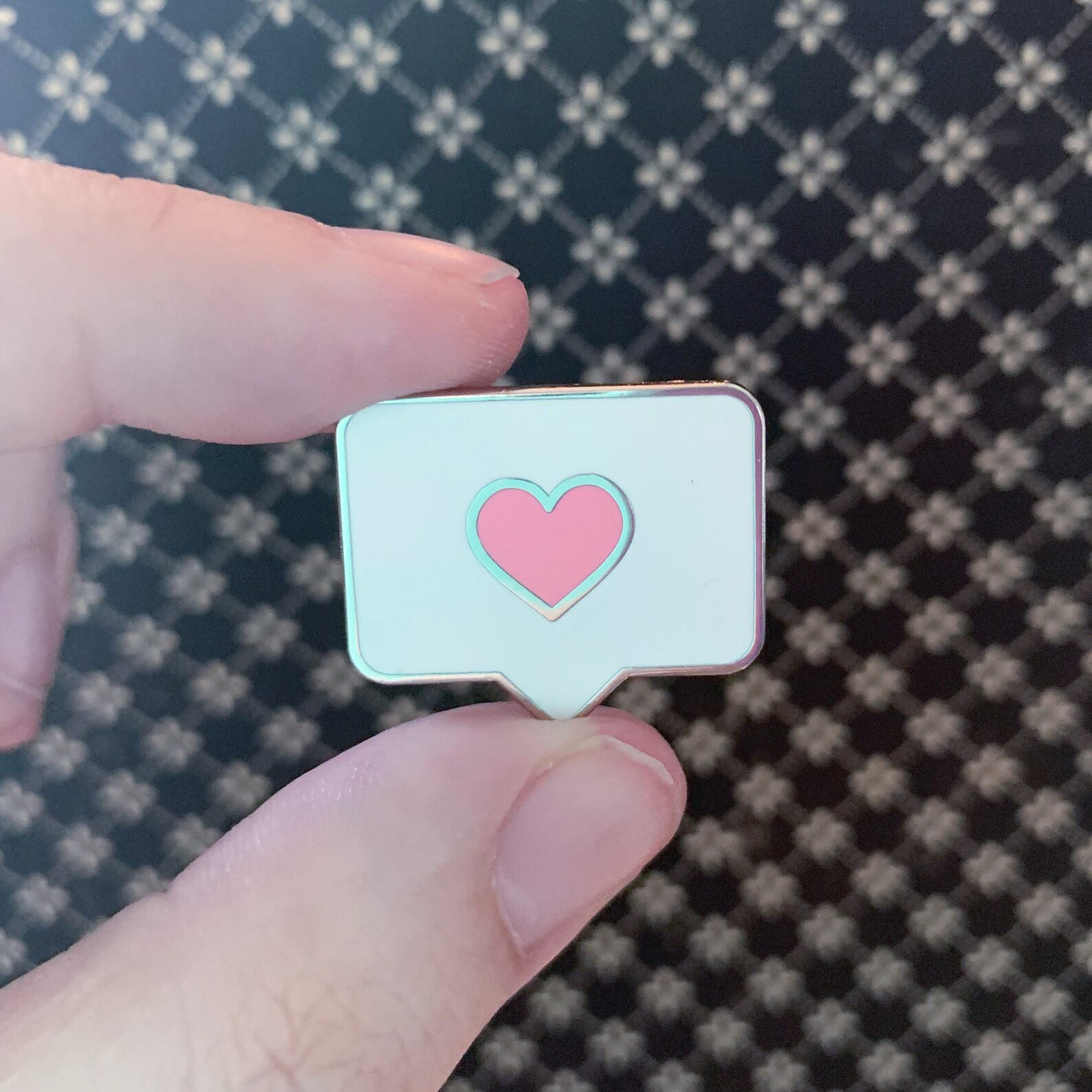 Pink Conversation Heart Hard Enamel Pin Valentine Emoji - Etsy