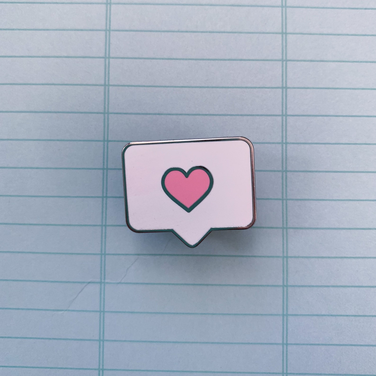 Pink Conversation Heart Hard Enamel Pin Valentine Emoji - Etsy