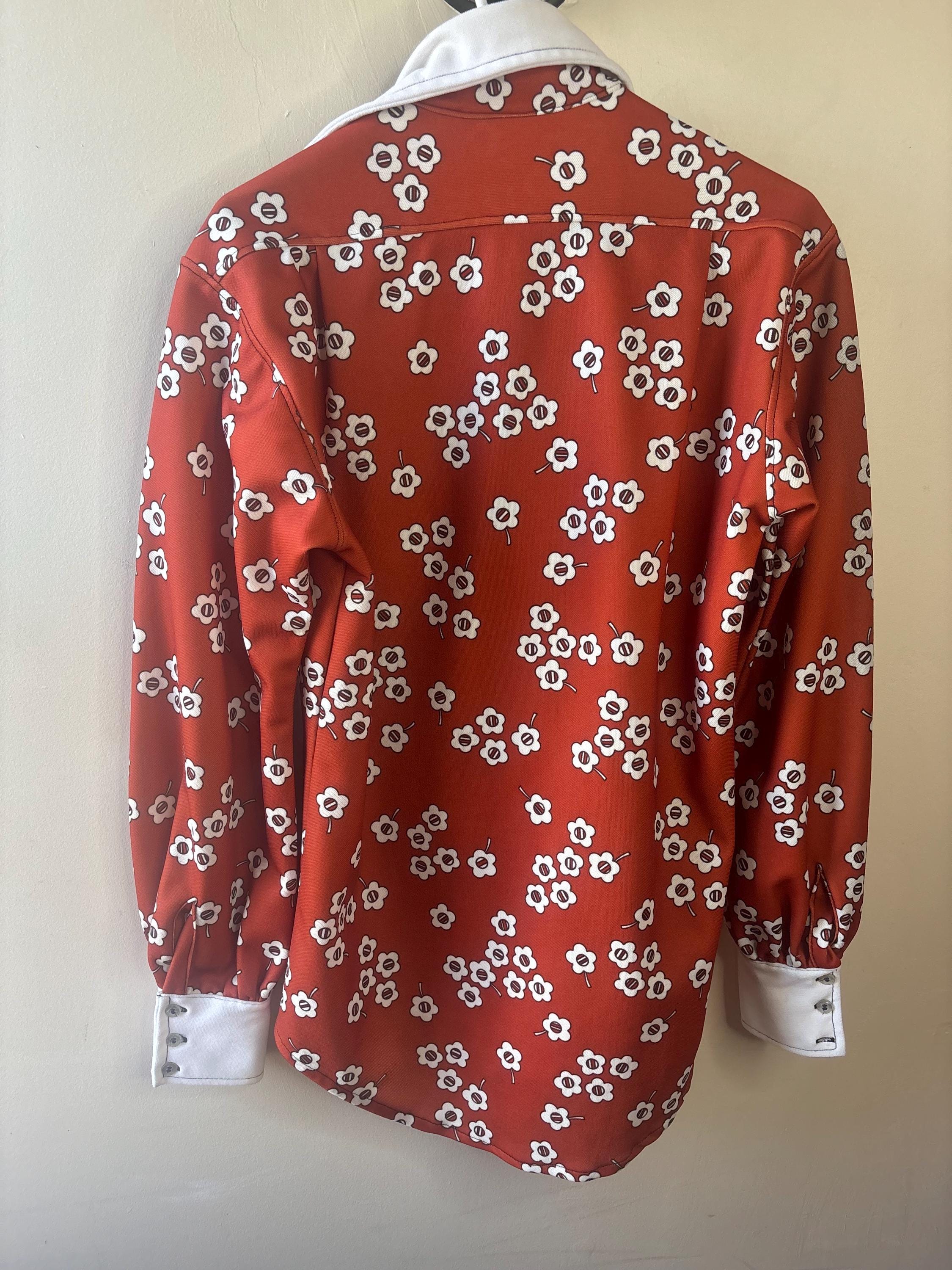 70s Handmade Vintage Disco Button Shirt Polyester Mens Medium - Etsy