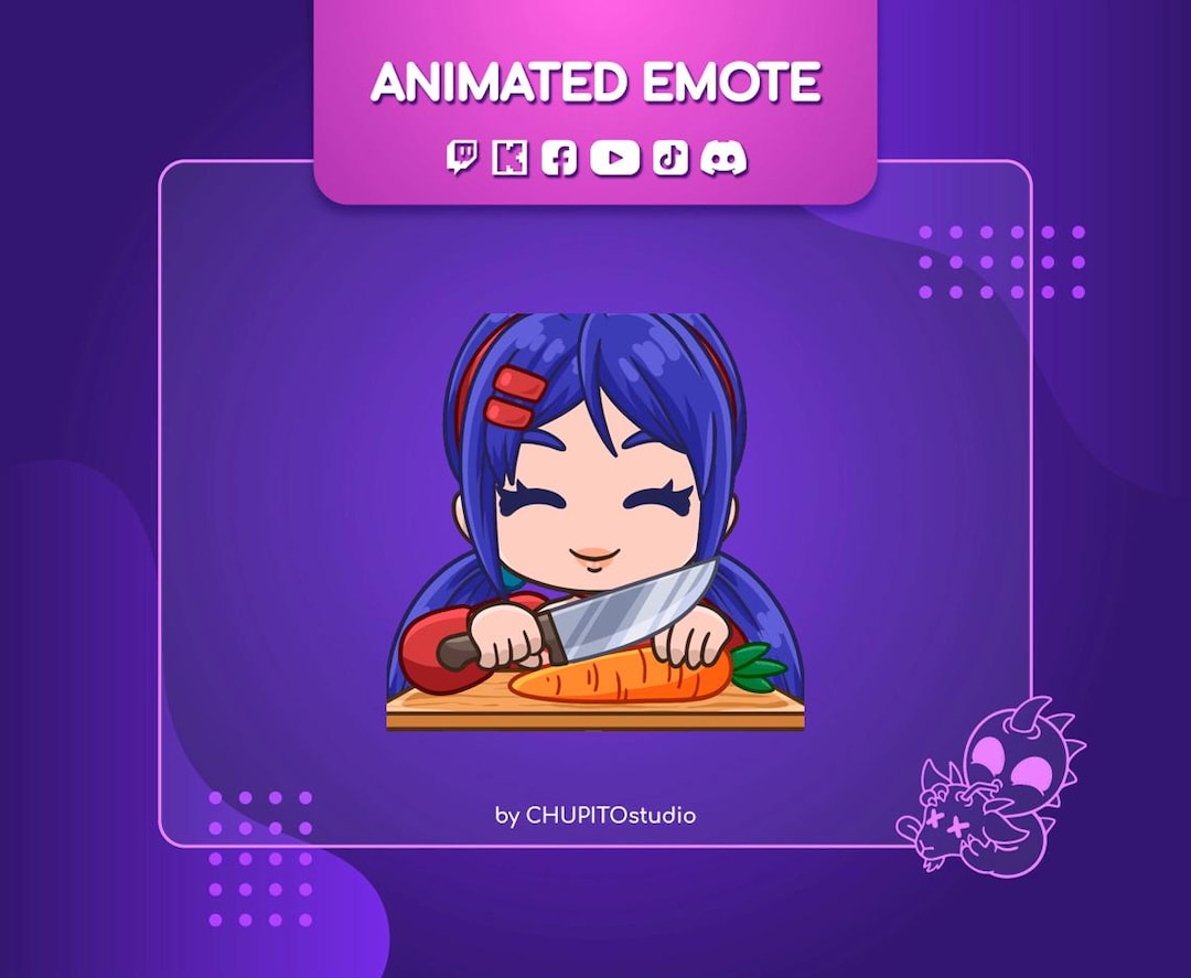 MISIDE MITA *chopping* Animated Emote!! for ALL Platforms (twitch, Kick, Facebook, Tiktok ...