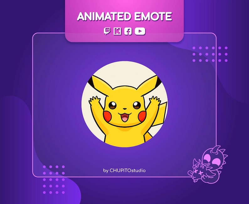 PEDRO PIKACHU Animated Emote!! Pokemon - Etsy