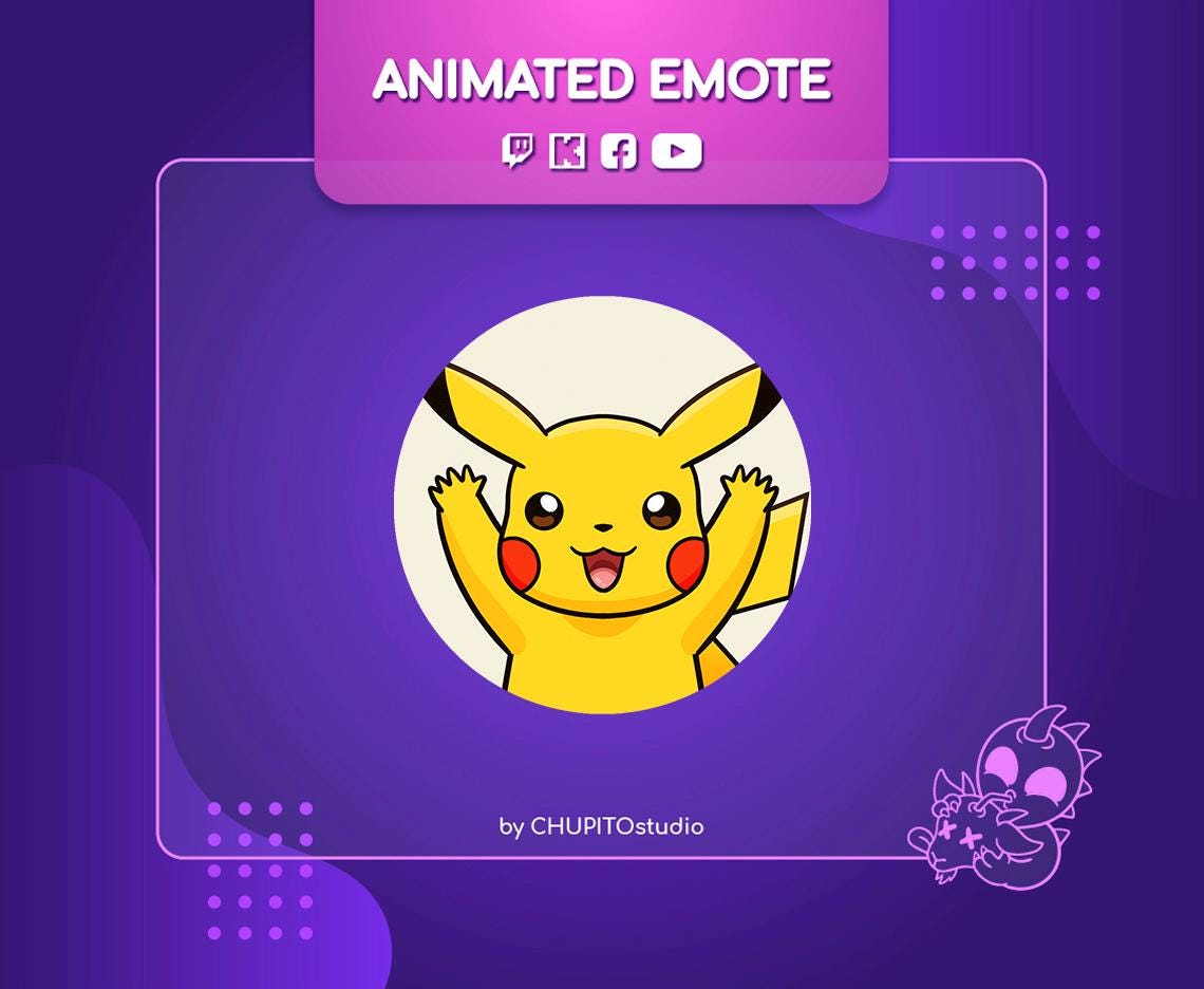 PEDRO PIKACHU Animated Emote!! Pokemon - Etsy