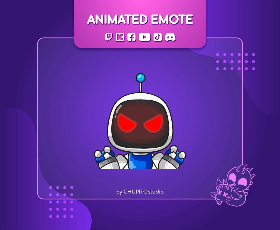 CUTE ROBOT *rage* Animated Emote!! for ALL Platforms (twitch, Kick ...