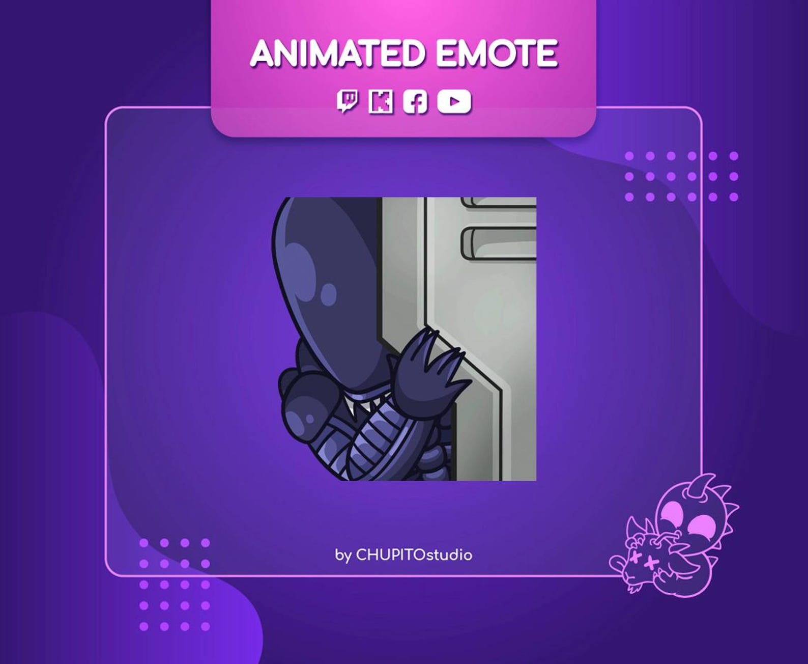 ALIEN ROMULUS Lurk Animated Emote!! for ALL Platforms :D (twitch, Kick ...