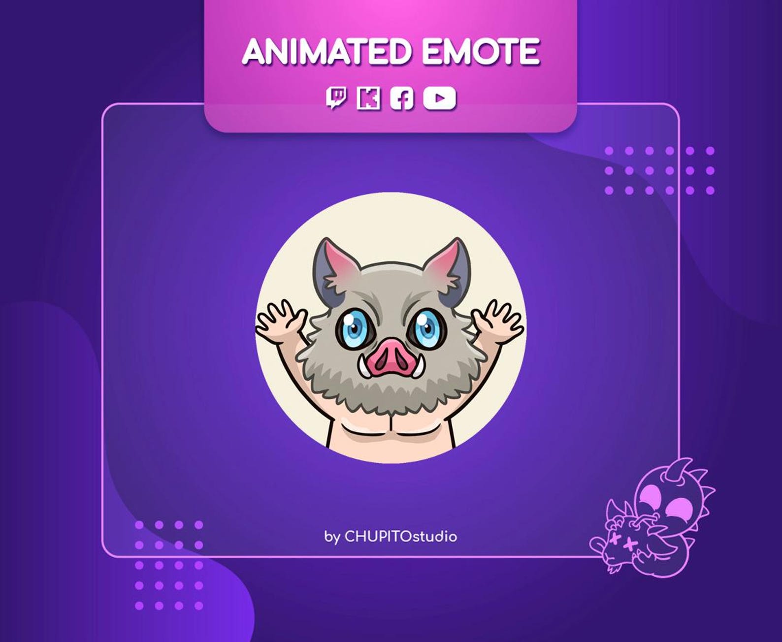 PEDRO INOSUKE Animated Emote!! Demon Slayer - Etsy