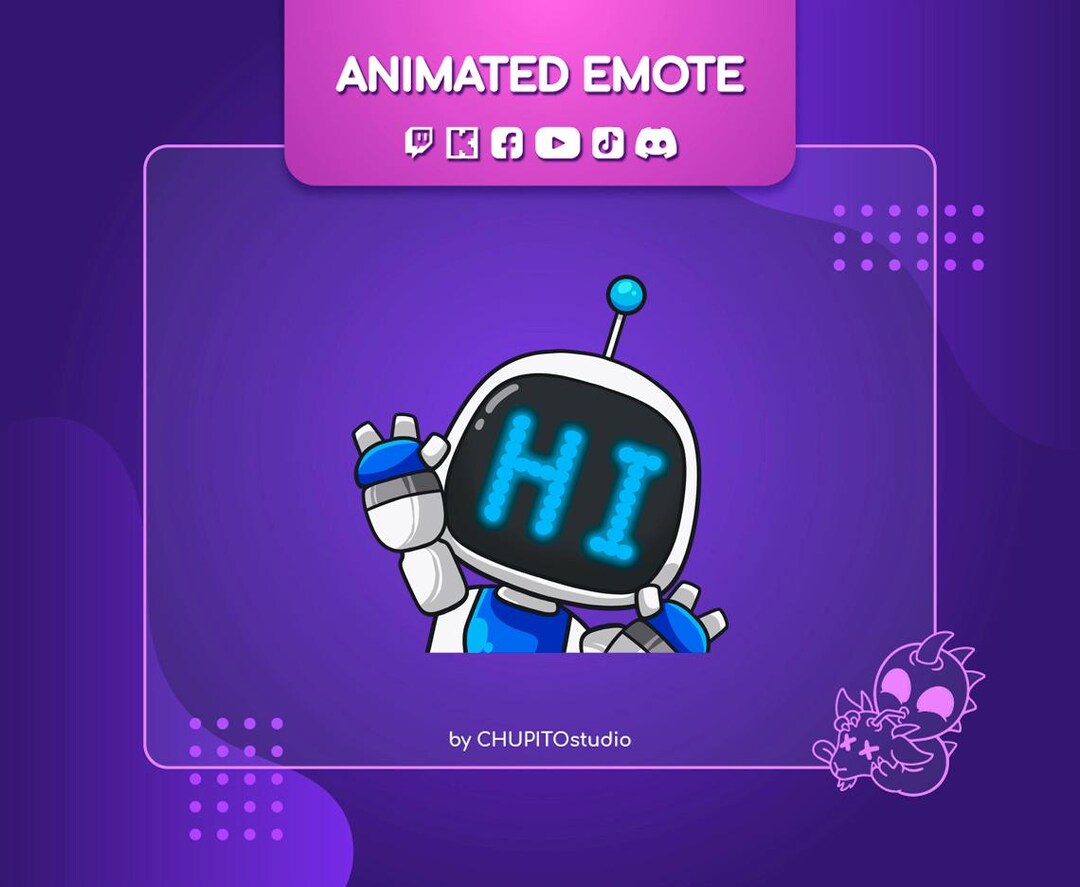 ASTROBOT hi Animated Emote for ALL Platforms twitch, Kick, Facebook ...