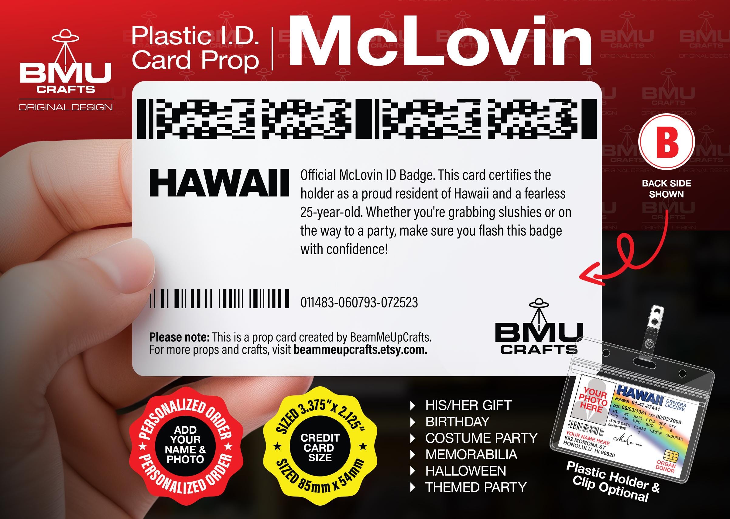 Personalized Mclovin ID Badge – PVC Prop, Cosplay Collectors Item (PDF ...