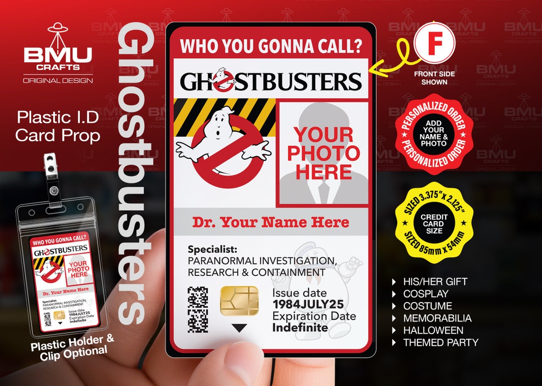 Custom Ghostbusters ID Badge - Personalized PVC Plastic Prop With Your ...